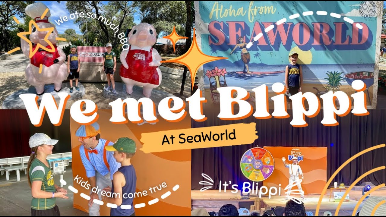 MEETING BLIPPI AT SEAWORLD SAN ANTONIO BEFORE A FULL BLIPPI SHOW - YouTube