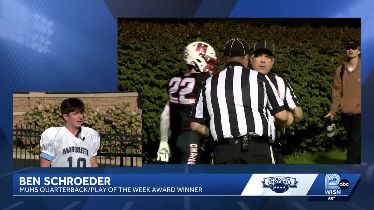 Marquette duo awarded Operation Football Play of the Week honor - YouTube