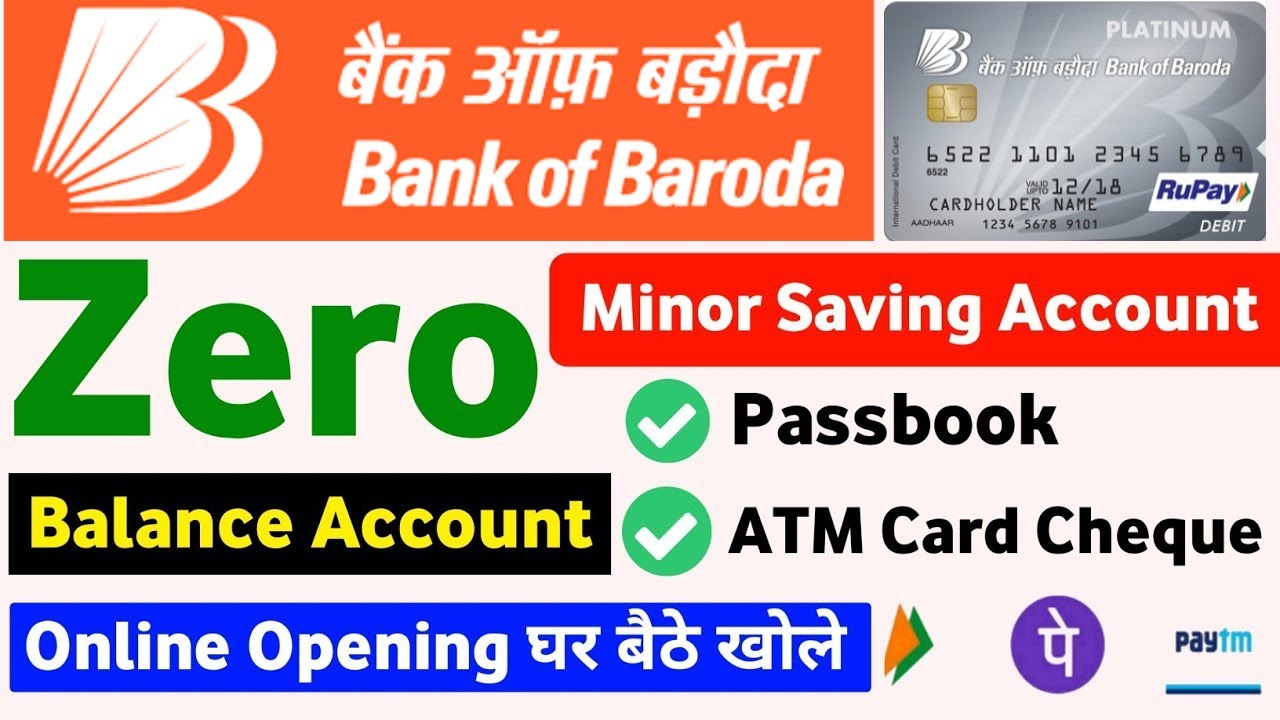 Bank of baroda account opening Online | Bob minor account opening ...