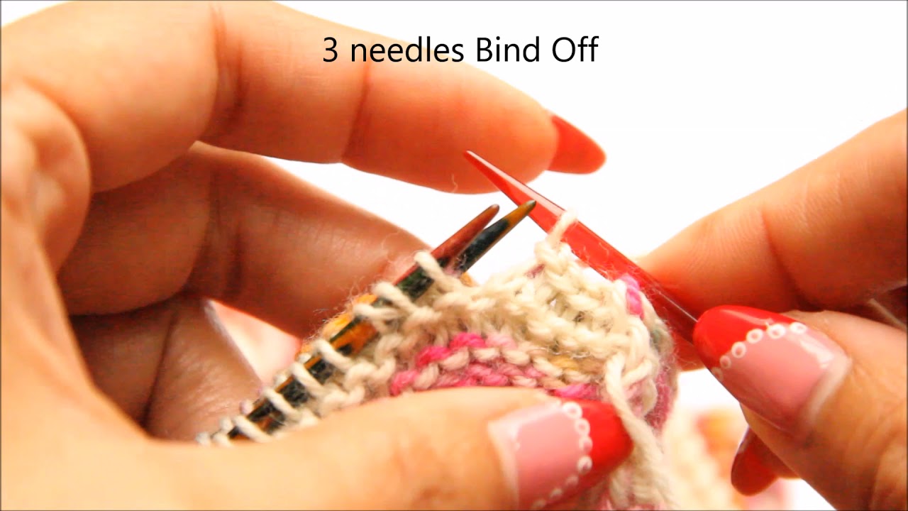 3 needles Bind Off - YouTube