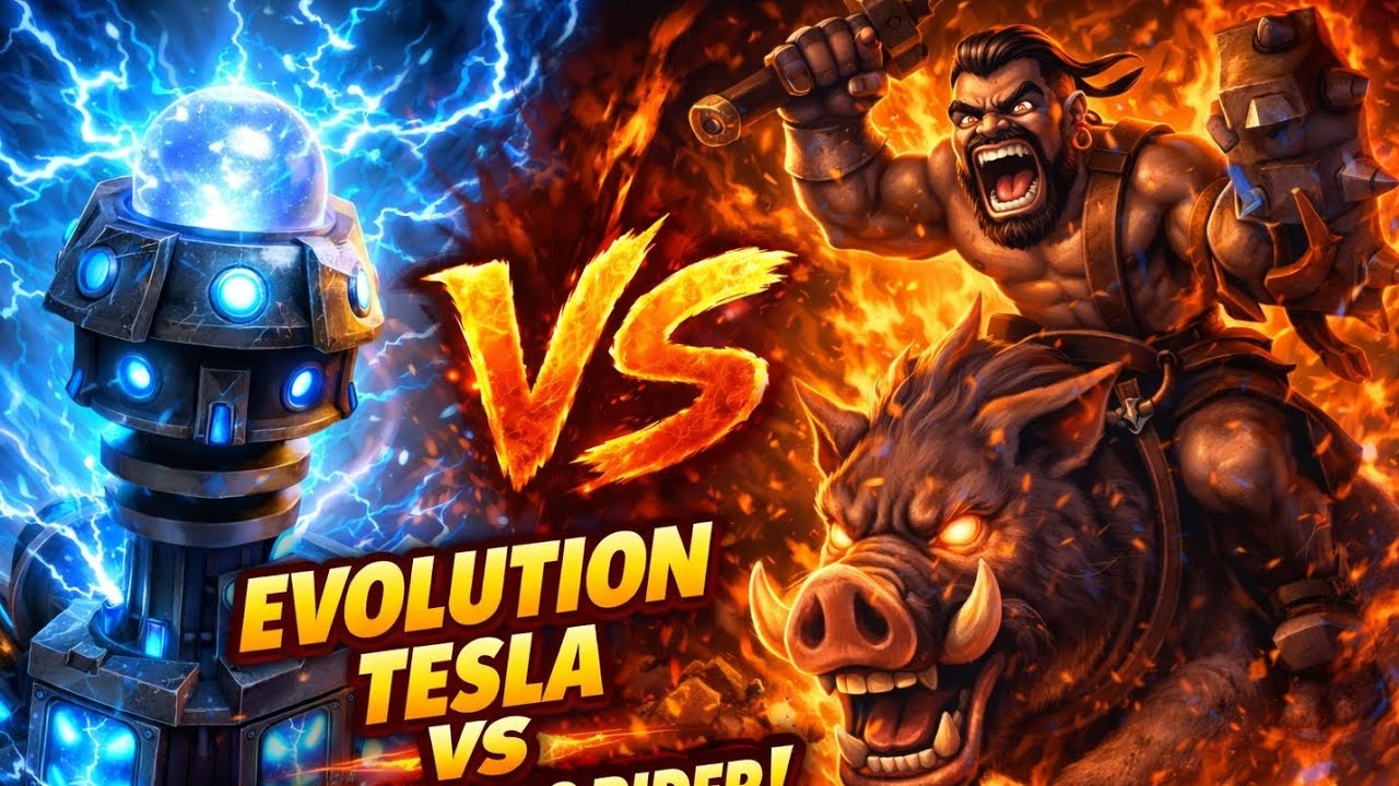 😱😡HOG RIDER vs EVOLUTION TESLA 😱 | ELECTRIC SHOCK DESTROYED HIM - YouTube