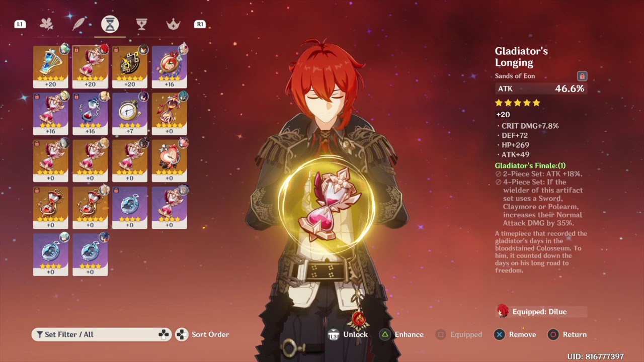 BEST DILUC ARTIFACT SET BUILD GENSHIN IMPACT - YouTube