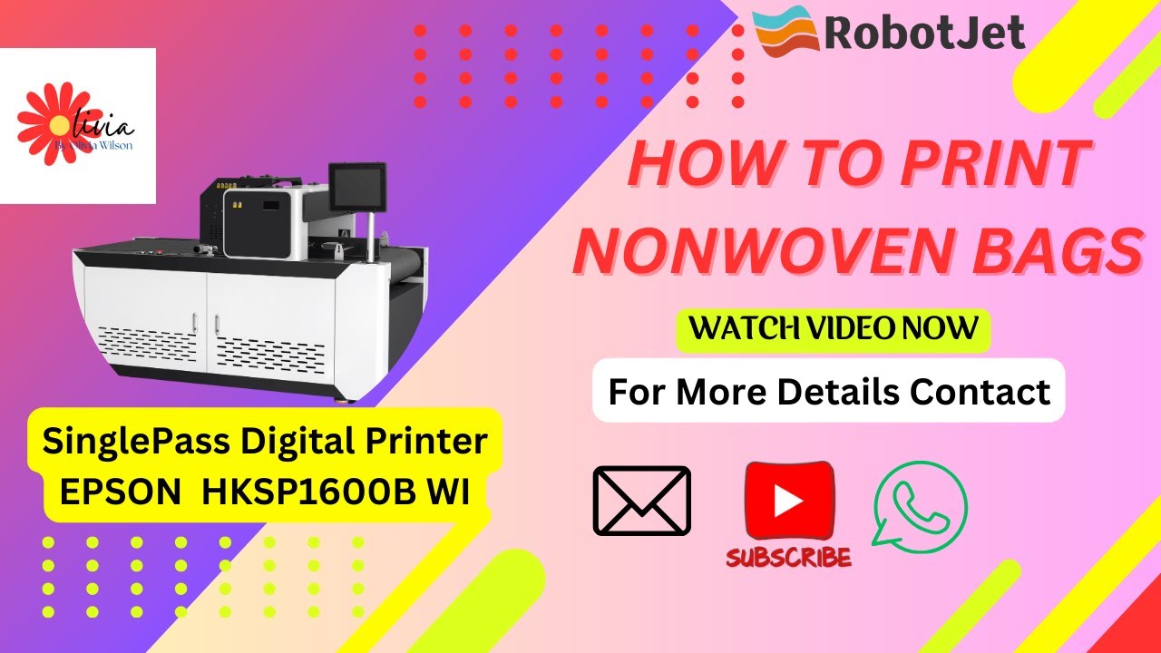 RobotJet Single Pass Digital Printer Printing NonWoven Bags Printhead ...