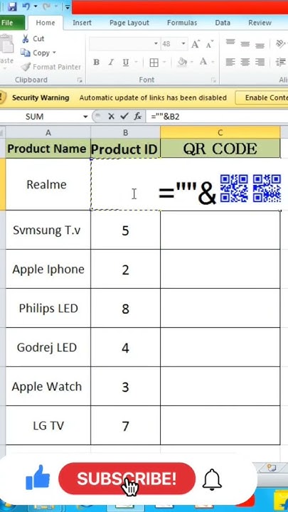 QR Code Excel#shorts #short#viralshorts #exceltips#exceltutorial #excelformulas#msexcel #barcode ...
