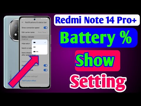 Redmi Note 14 Pro+ 5g me Battery % show kaise kare/ Battery percentage ...