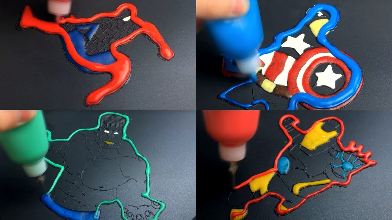 Superheroes Characters Pancake Art - YouTube