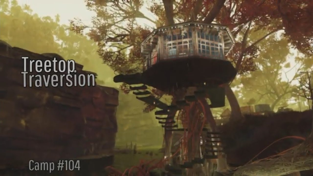 Fallout 76 Camp Build | Treetop Traversion | Clean // Modern ...