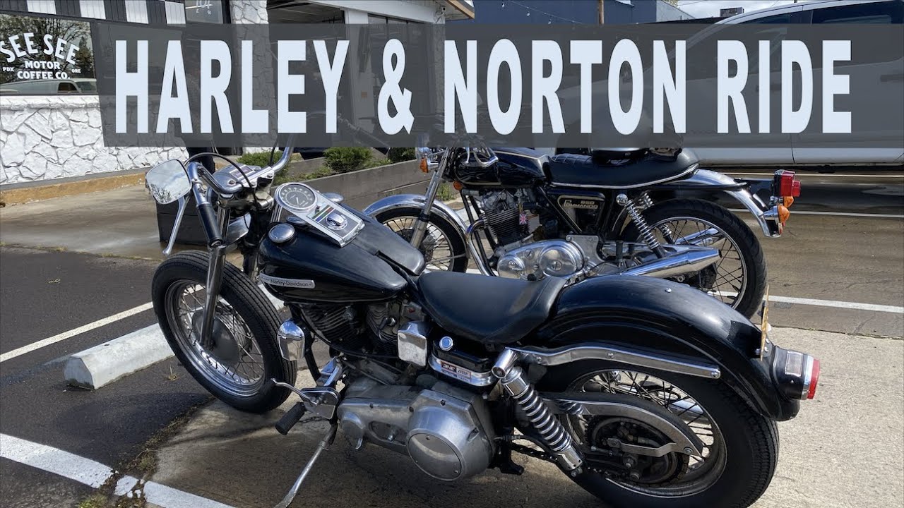 1972 Harley Davidson Super Glide and 1974 Norton Commando MK2A - short ...