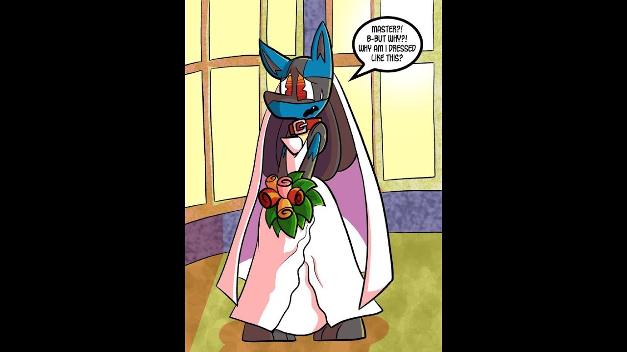 Let's Draw Bash The Lucario In A Wedding Dress - YouTube