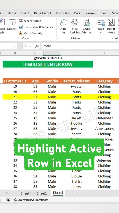 Instantly Highlight Active Rows in Excel! #ExcelShorts #Excelshortsvideo - YouTube