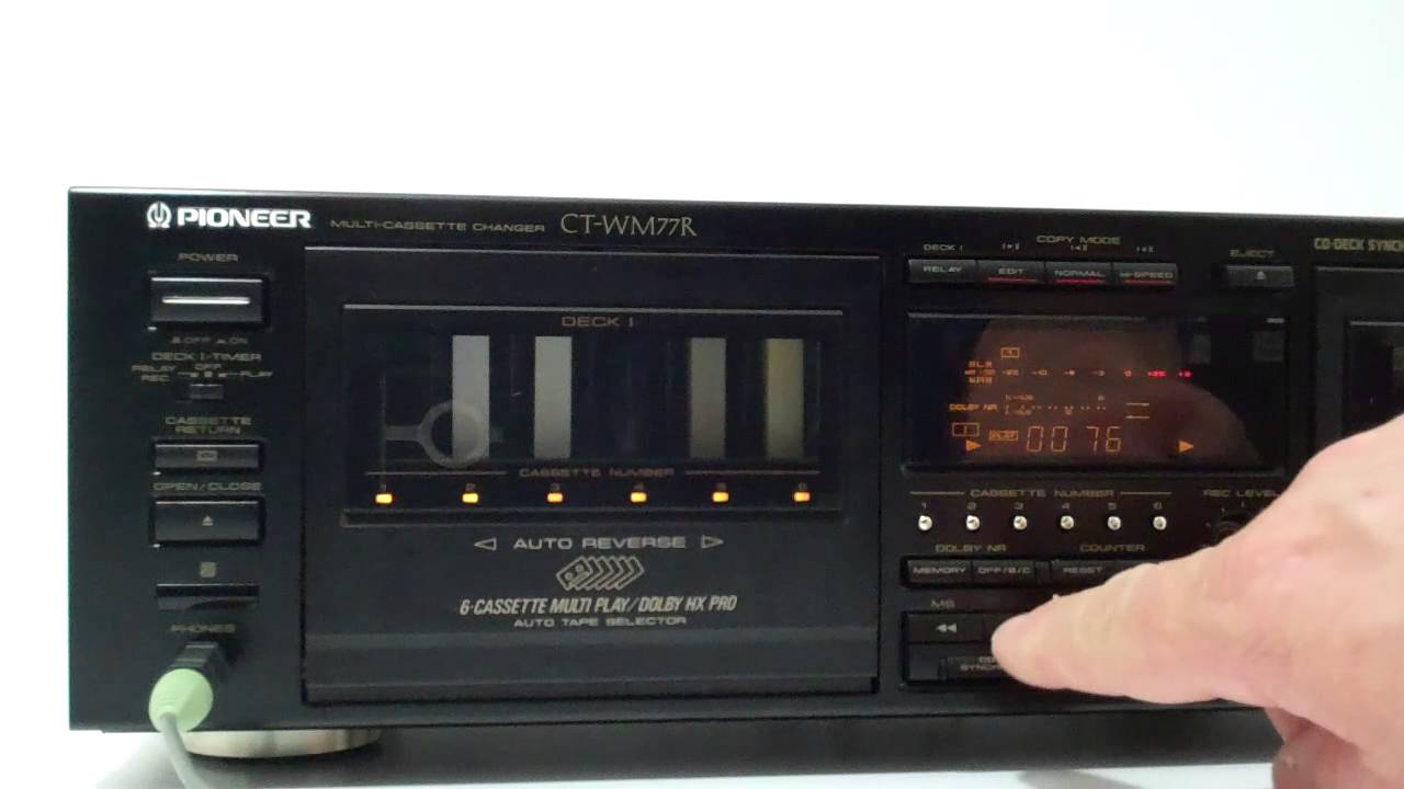 Pioneer CT-WM77R Six+1 Cassette Changer Recording Unit Dolby HX Pro ...
