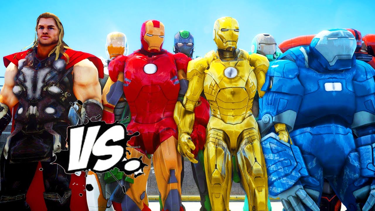 THOR VS IRON MAN ARMY - EPIC SUPERHEROES BATTLE - YouTube