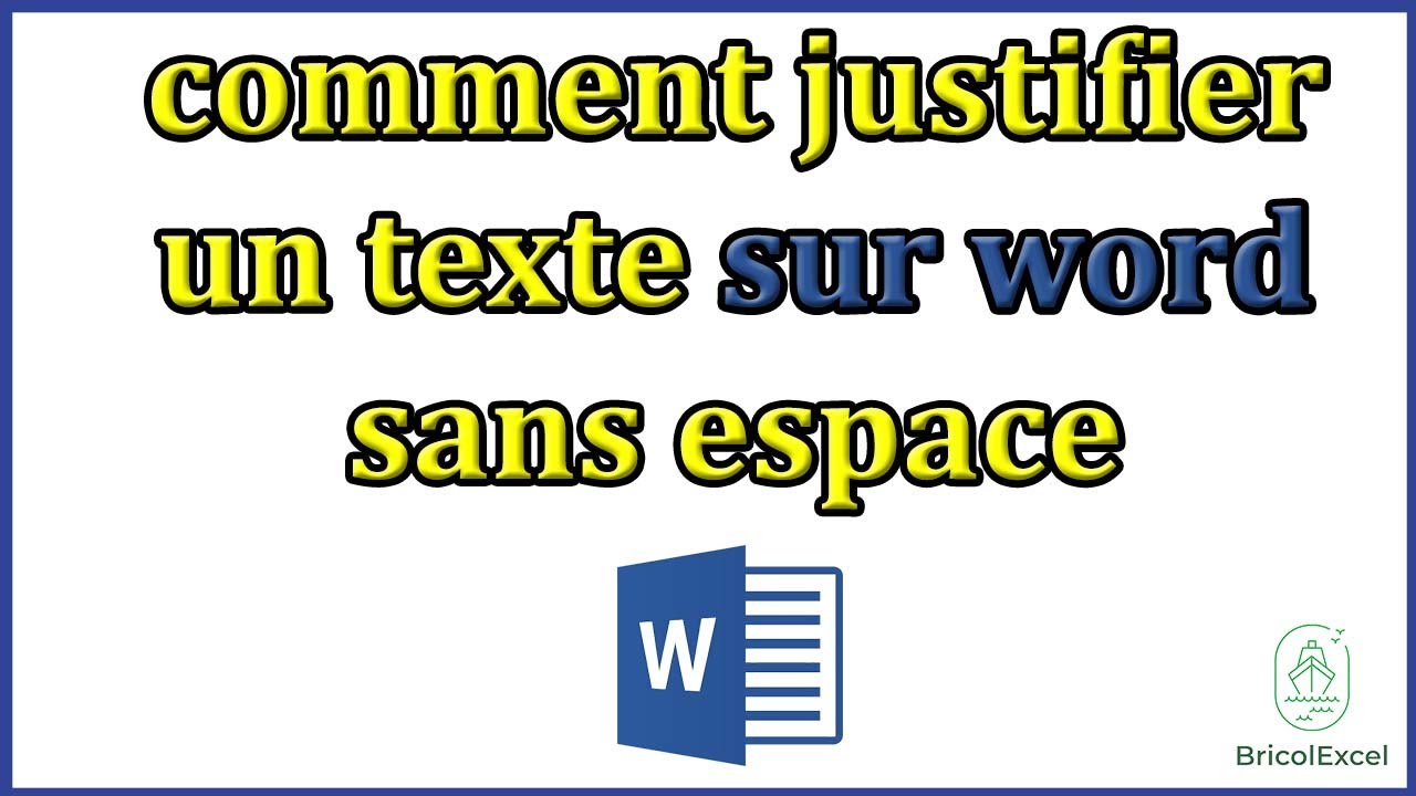 Comment justifier un texte sur word sans espace - YouTube