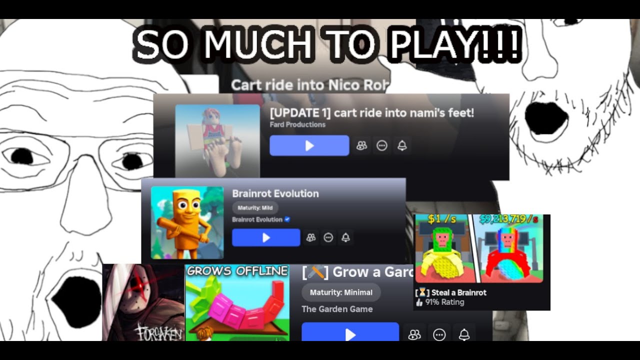 ROBLOX HAS SO MANY GAMES TO PLAY!111!!! (shitpost maybe) - YouTube