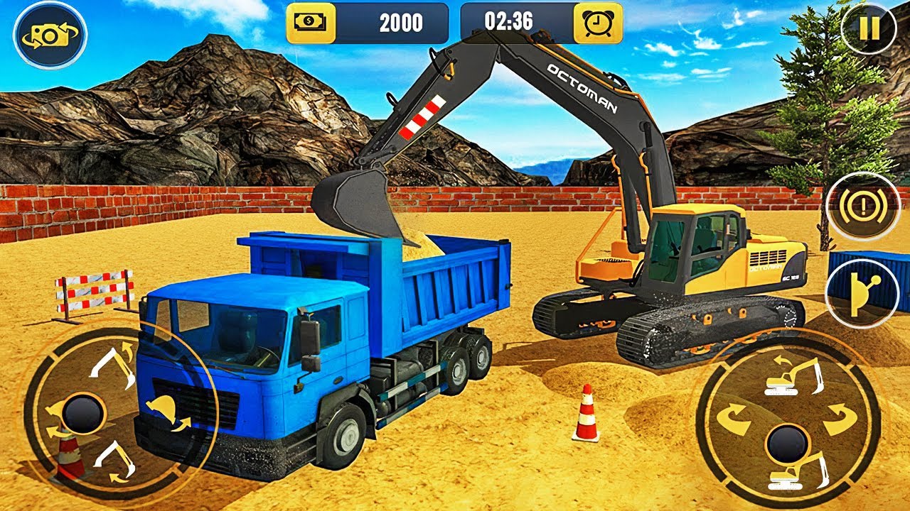 Heavy Excavator Loading Sand into Dump Truck - Construction Simulator ...