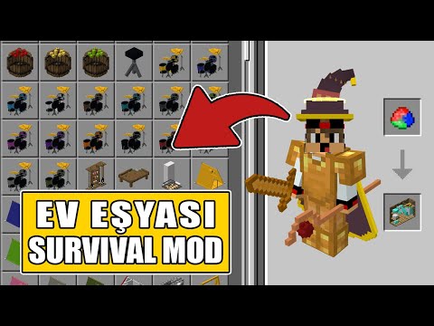 UZUN SURVİVAL MOD - MODERN EV EŞYASI YAPIMI - MINECRAFT