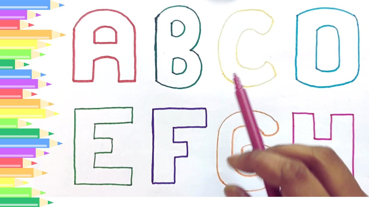 Learn english alphabets abc | alphabet ABC drawing, coloring, painting ...