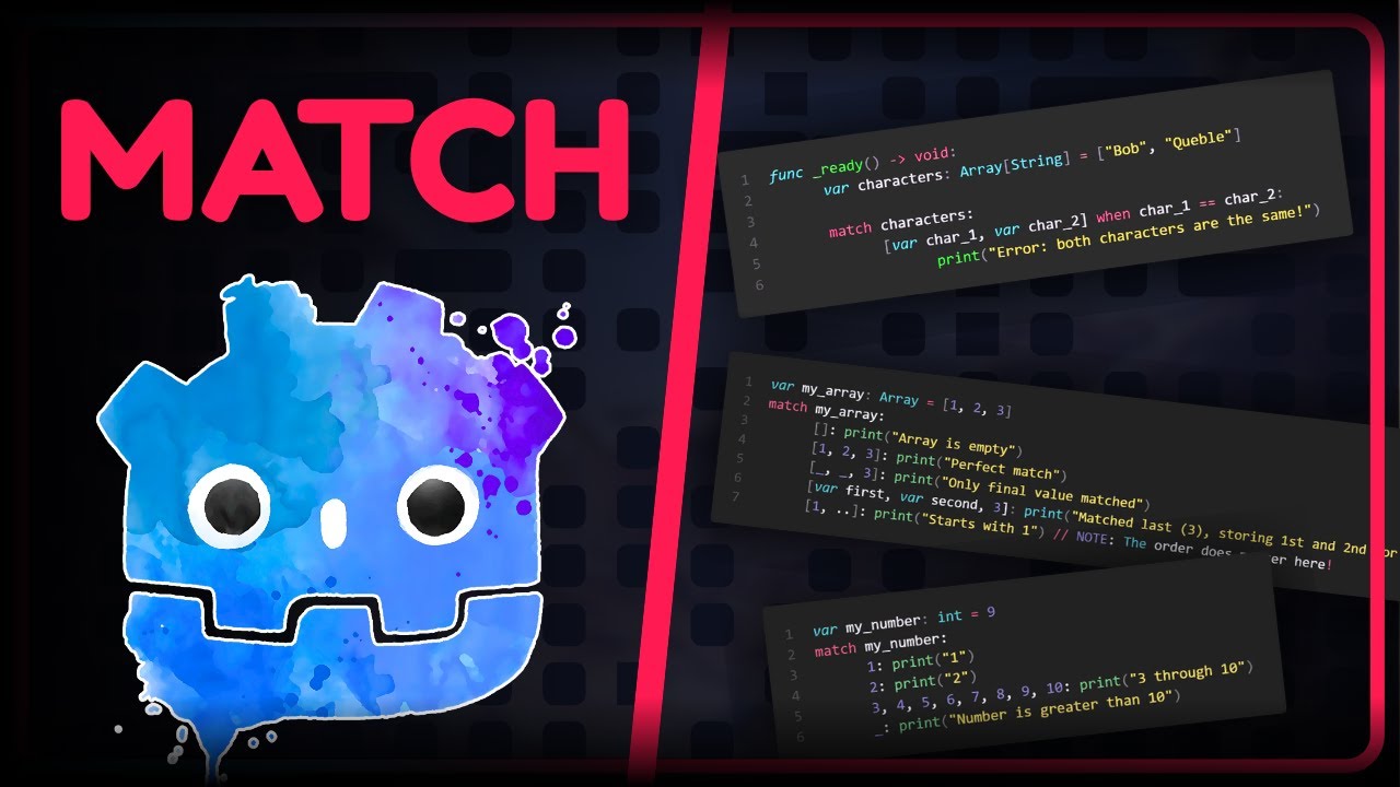 Some cool MATCH patterns in Godot! - YouTube