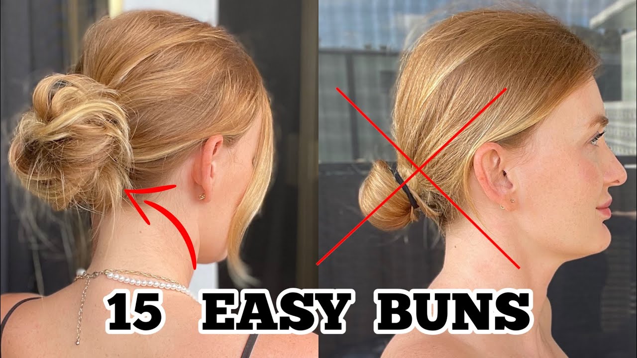 15 Easy And Quick Buns For Thin And Thick Hair! Share This Video! - YouTube