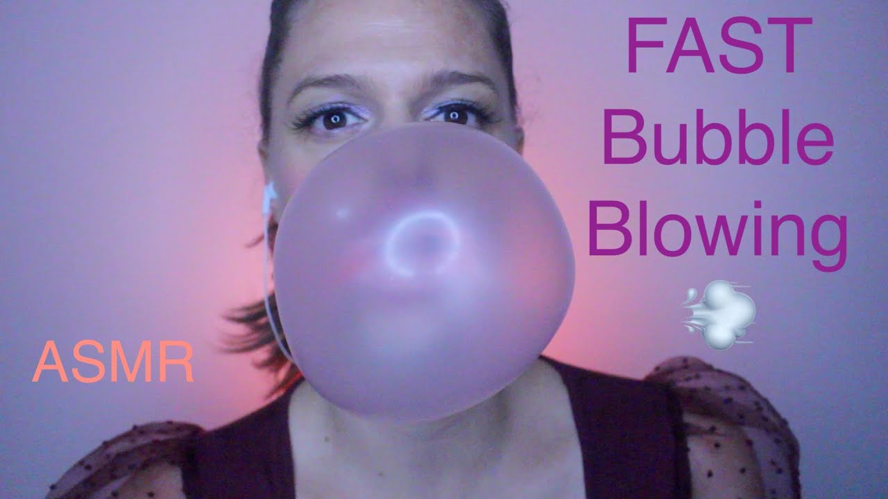 ASMR | 🎀 Blowing Bubbles as Fast as I Can! | Bubblegum Chewing and Popping Bubbles 🎀 - YouTube
