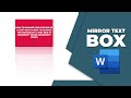 How to make mirror a text box in Word - The Graphic Home