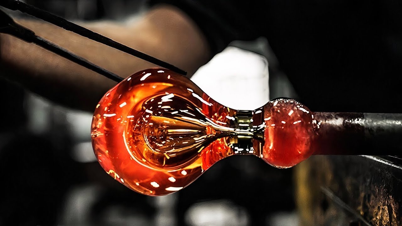 How Glass Manufacturing and Process of Forming a Decorative Vase 🏺 in ...