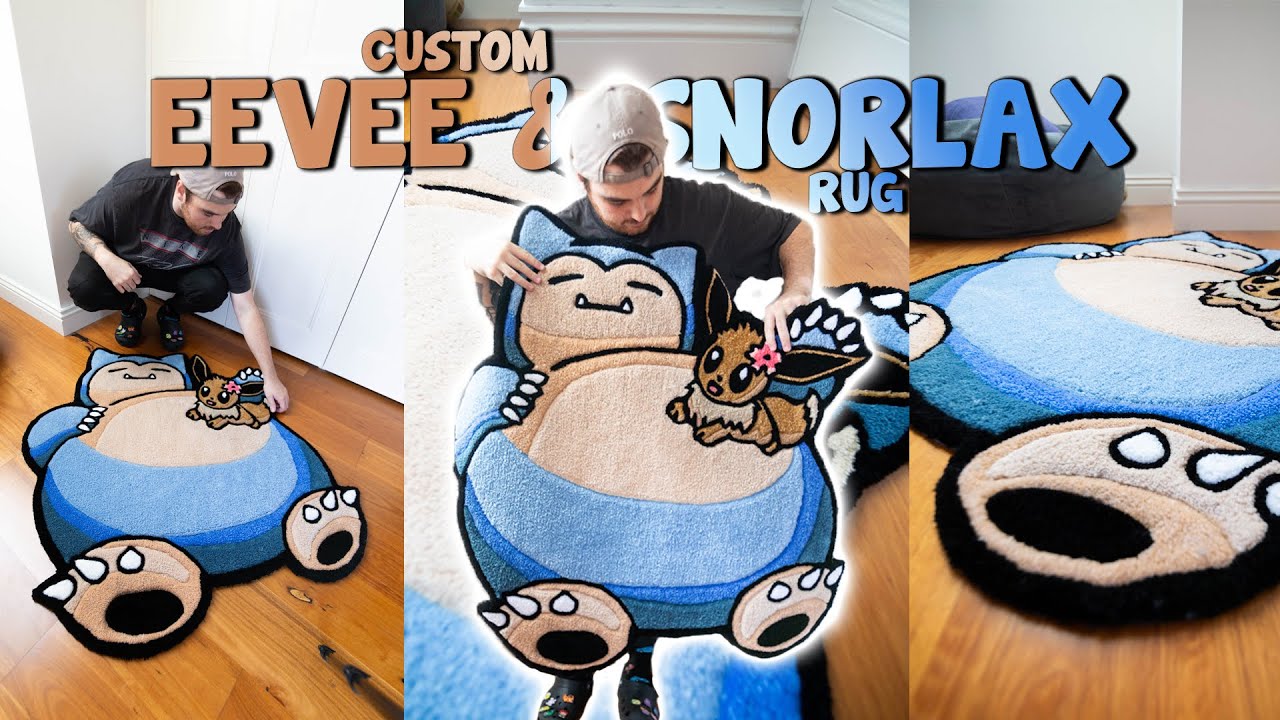 Tufting a Eevee & Snorlax Rug!! - YouTube