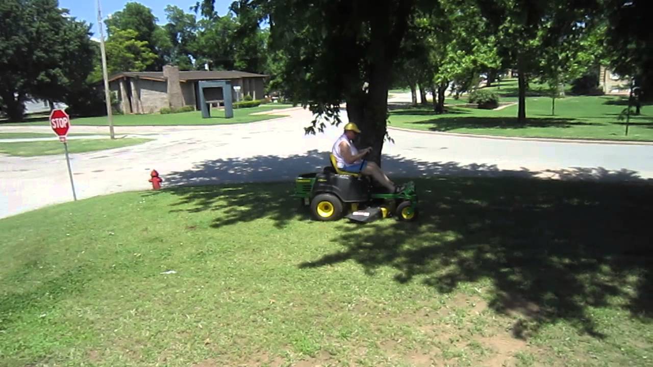 Jean's aka mama bulldog ) first lesson on 0 turn mower - YouTube