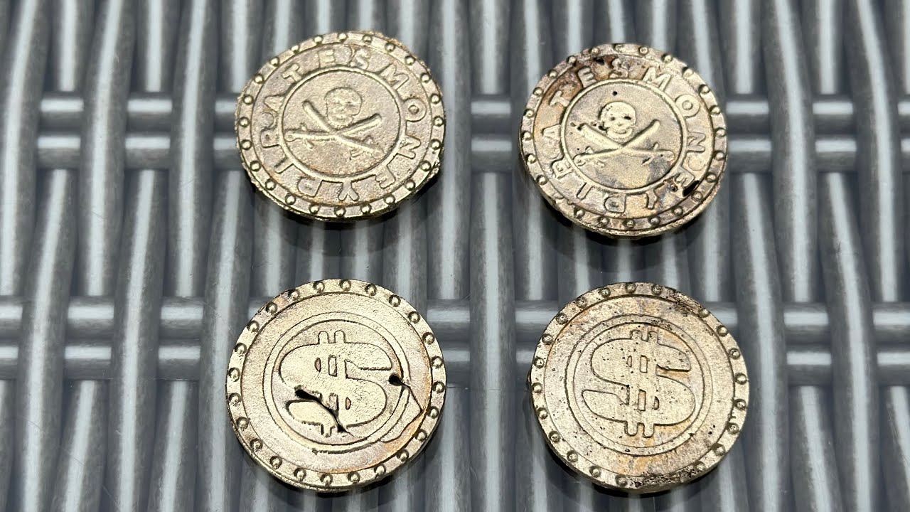 Sand casting pirate treasure coins out of brass - YouTube