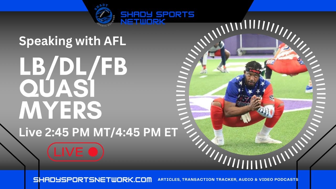 AFL Player Quasi Myers LB/FB Wichita Regulators - YouTube
