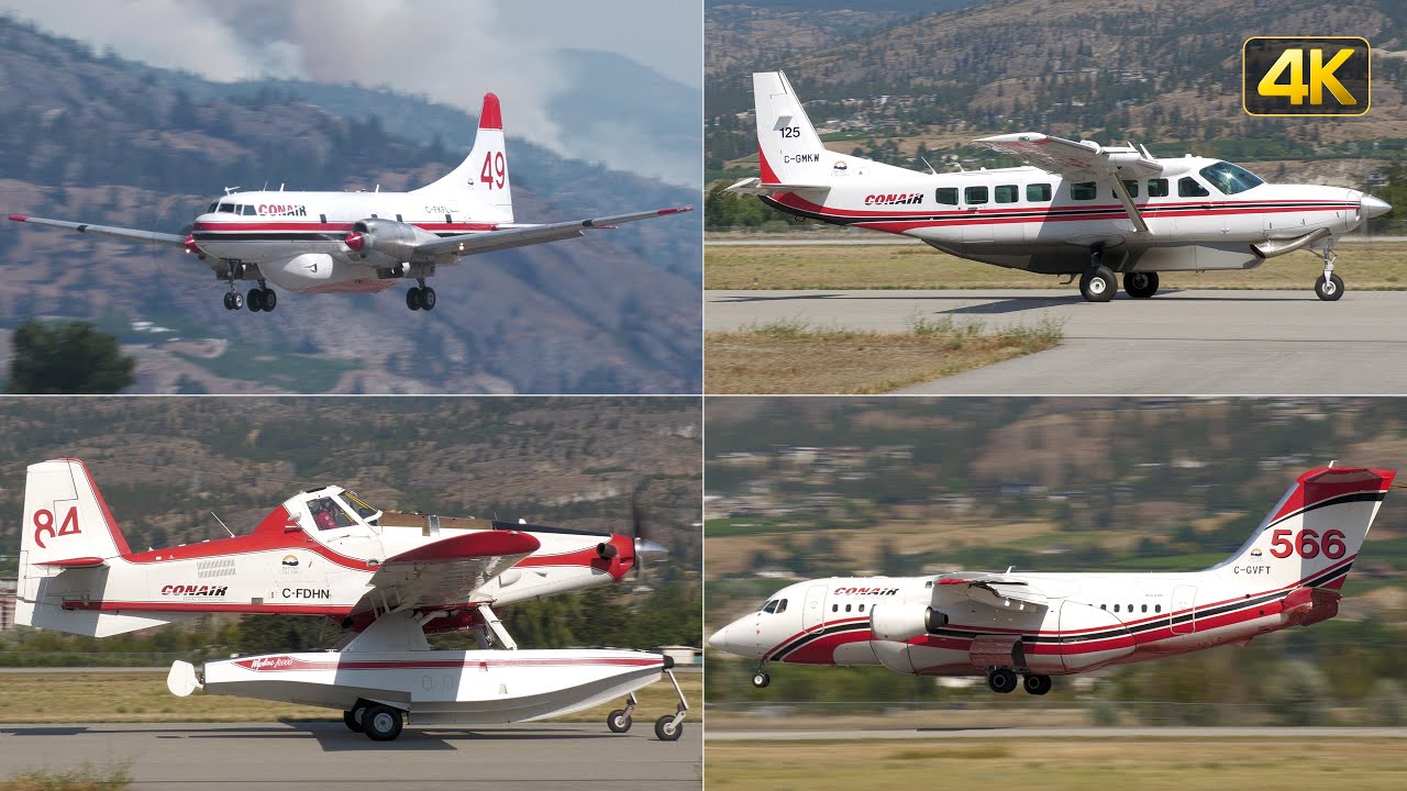 Air Tanker action at CYYF Airport (Penticton Airport), Canada - YouTube