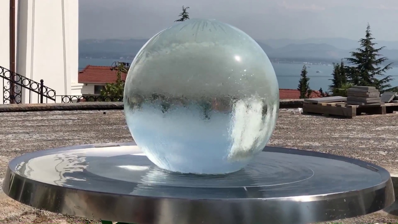 Transparent sphere waterfall - YouTube