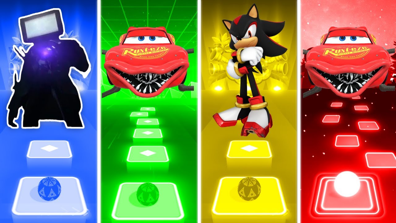 TvMan Titan Vs Lightning Mcqueen Eater Vs Shadow Vs Lightning Mcqueen Eater - Tiles Hop EDM Rush ...