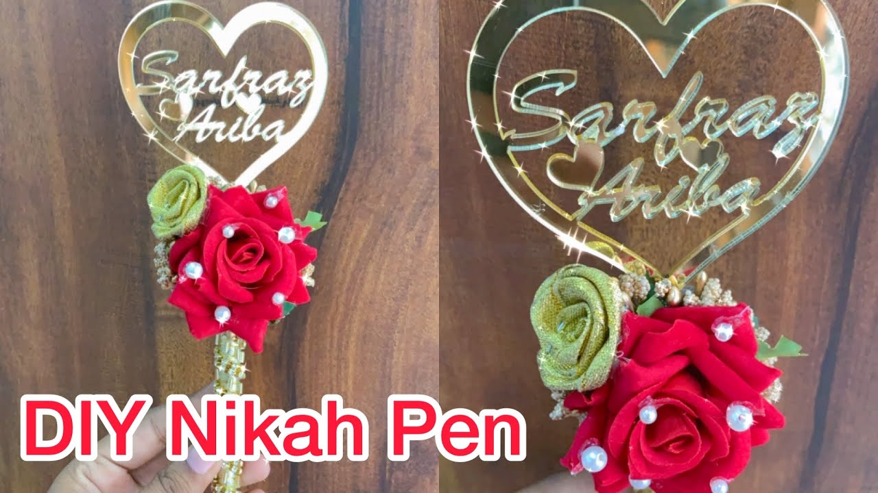 Nikah Pen Decoration Ideas 😍 How to Make Nikah Pen at Home | Nikah Pen ...