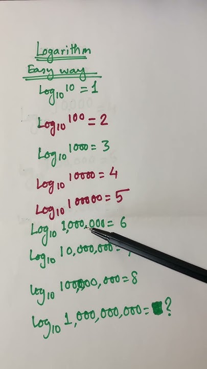 Short Math Logarithm Log Base10 101 Log10 1000000000 Youtube