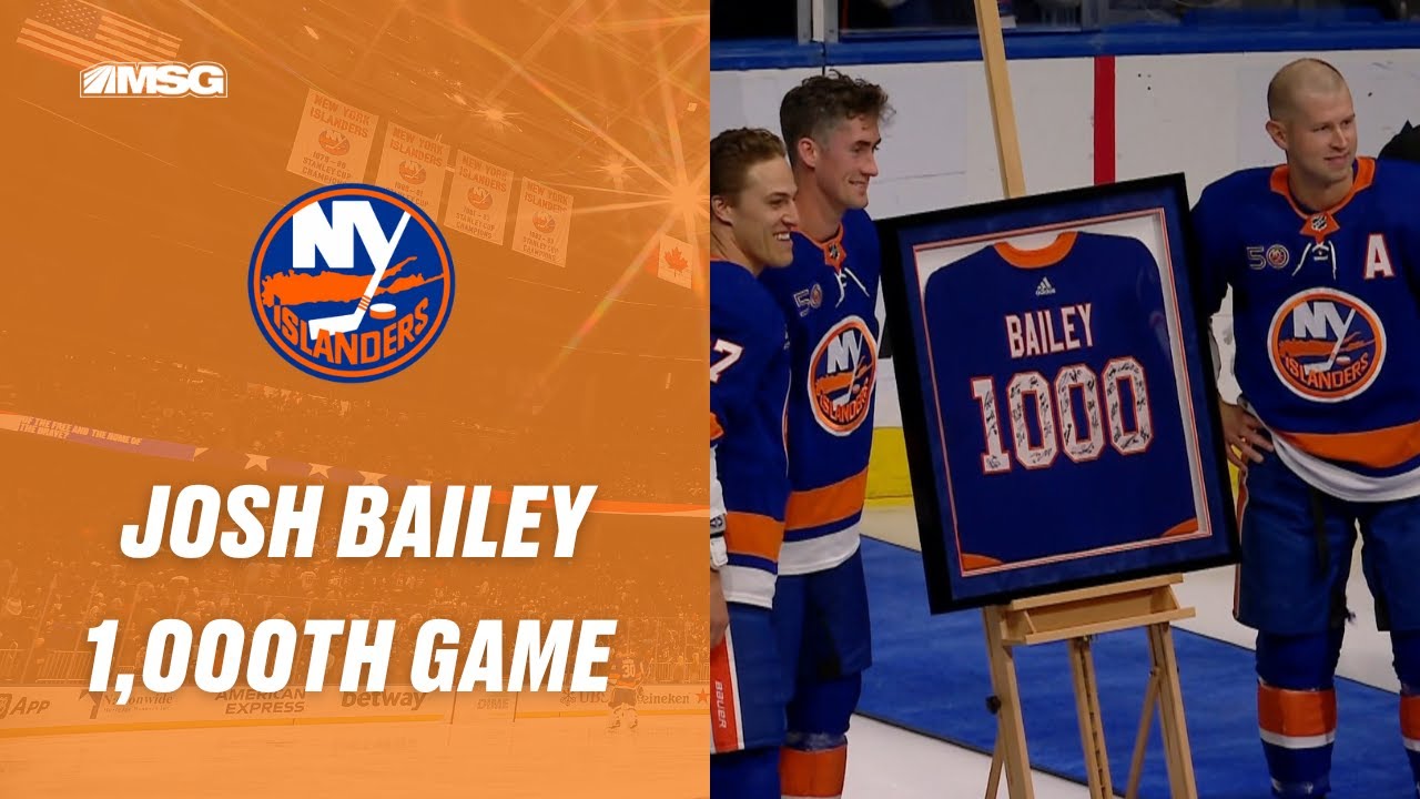 Josh Bailey 1,000th NHL Games Celebration | New York Islanders - YouTube