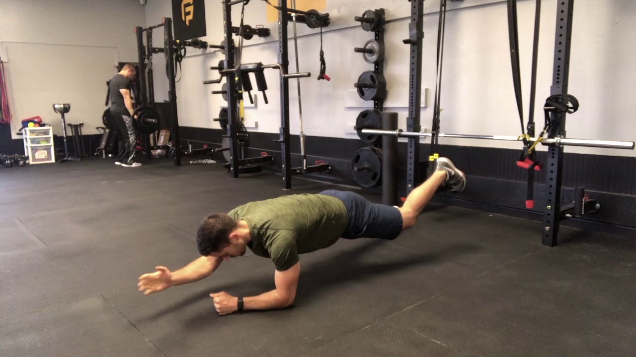 Plank w/ alternating opposite limb lift - YouTube