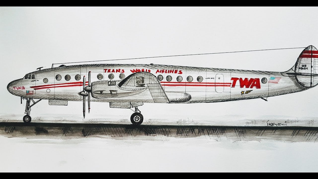 SPEED DRAWING,LOCKHEED CONSTELLATION (1943-1958) - YouTube