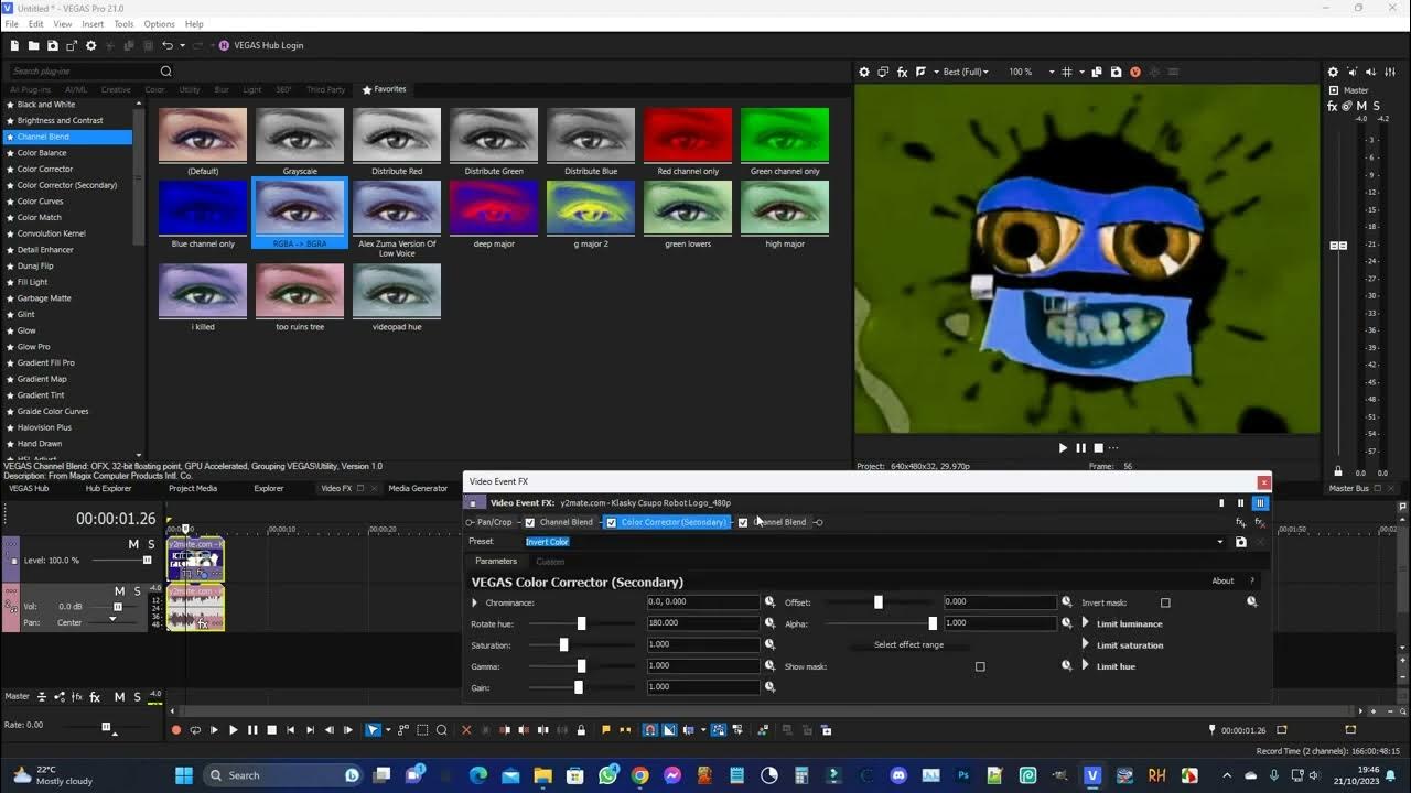 proof that rgb to bgr + color corrector secondary + rgb to bgr again = wondershare filmora hue ...