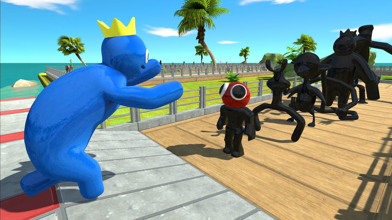Rainbow Friends Blue vs Dark Rainbow Friends Oasis DEATH RUN - ARBS ...