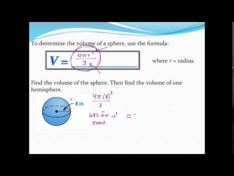 Calculating the volume of spheres and hemispheres - YouTube