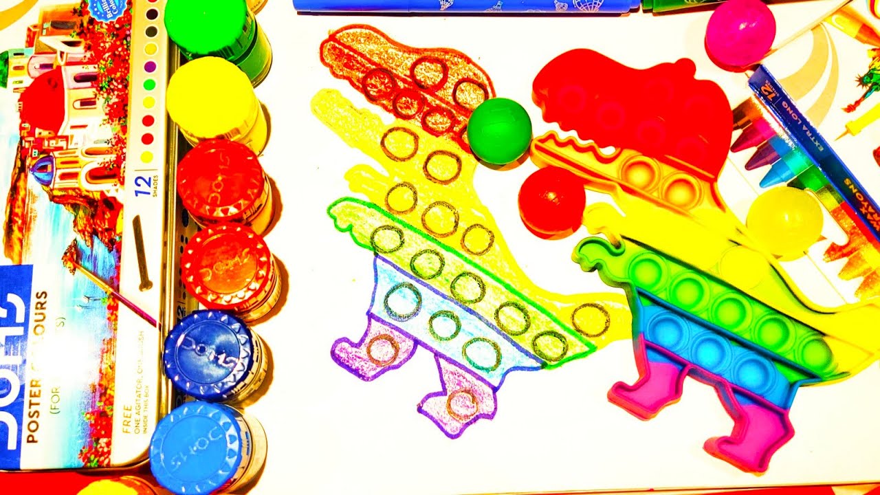 A for Apple B for Ball | Abcd | Learn colors with Pop it | Kids Learn ...