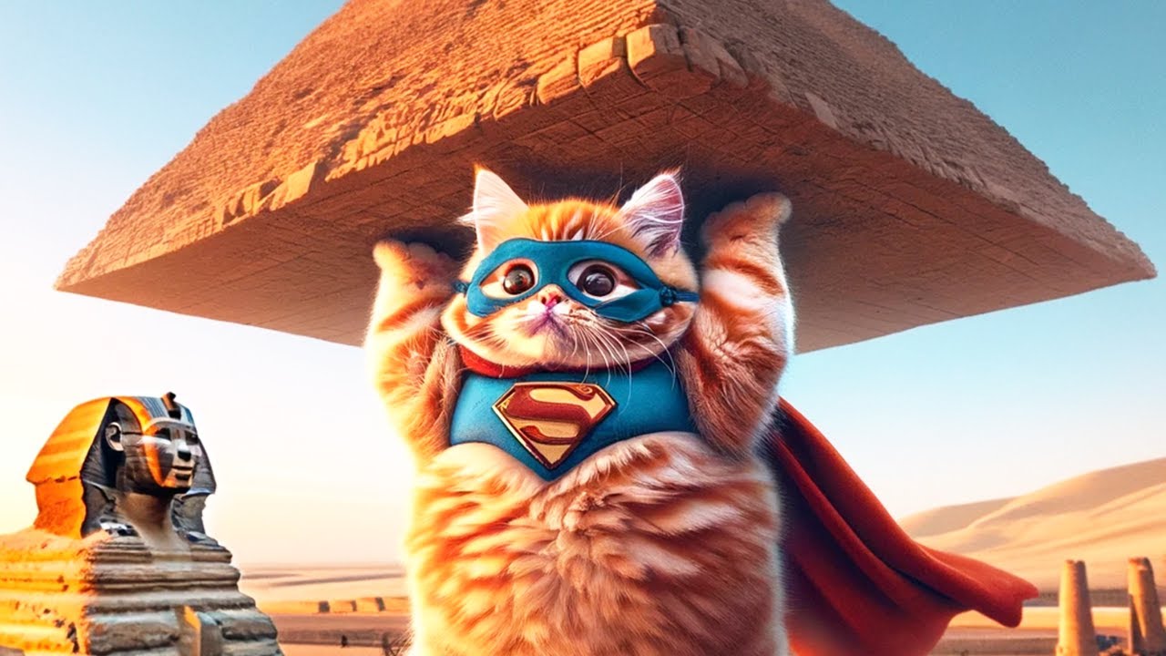 CUTE CAT IS BECOMING GIANT SUPER HERO - YouTube