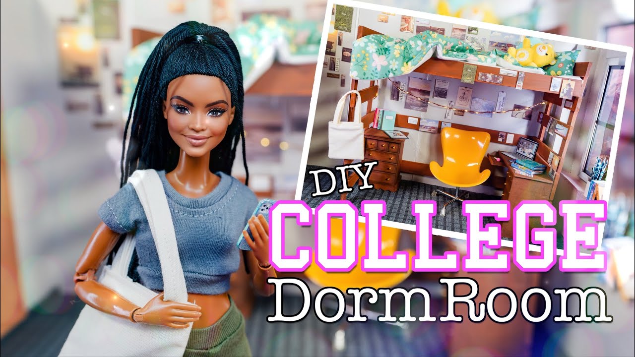 How to Make College Dorm Room With A Loft Bed | Dollar Store Crafts - YouTube