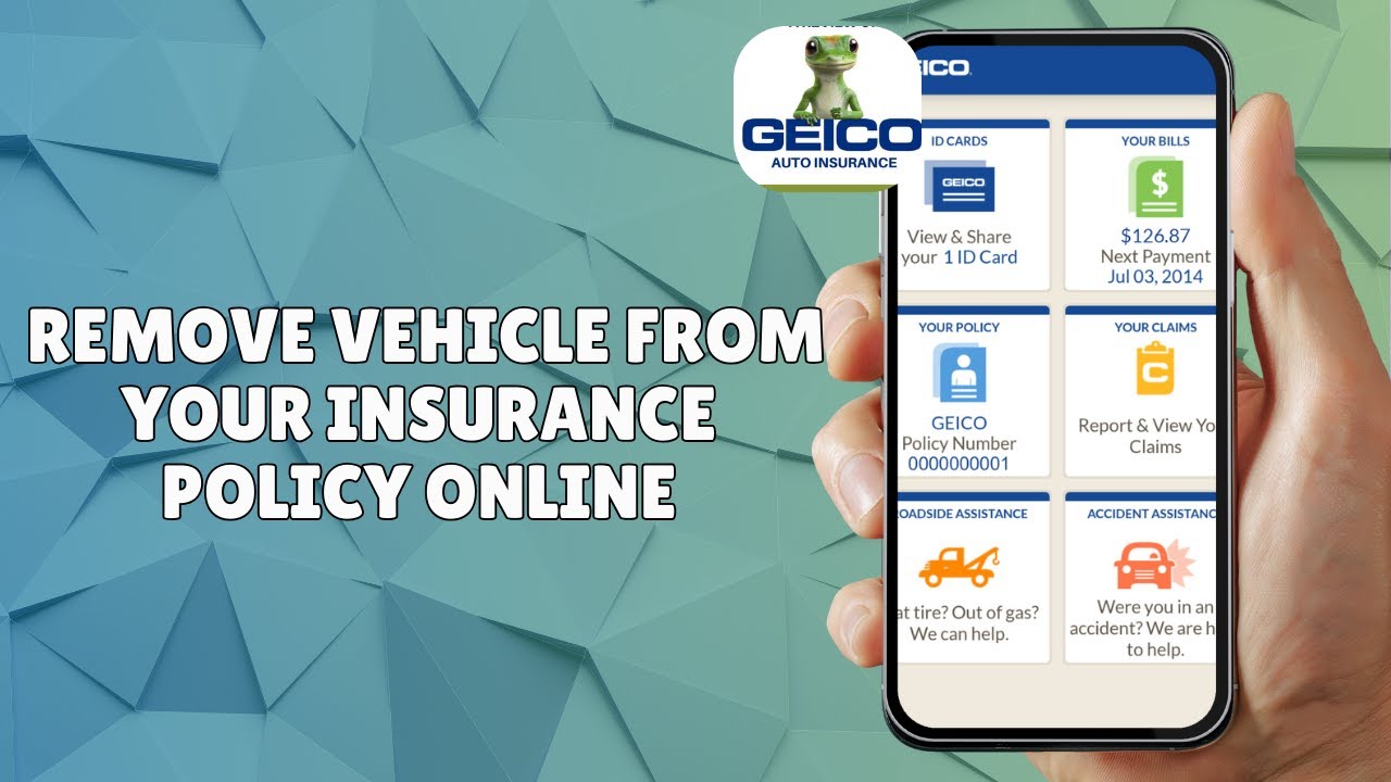 HOW TO REMOVE A VEHICLE FROM YOUR GEICO AUTO INSURANCE POLICY ONLINE IN ...