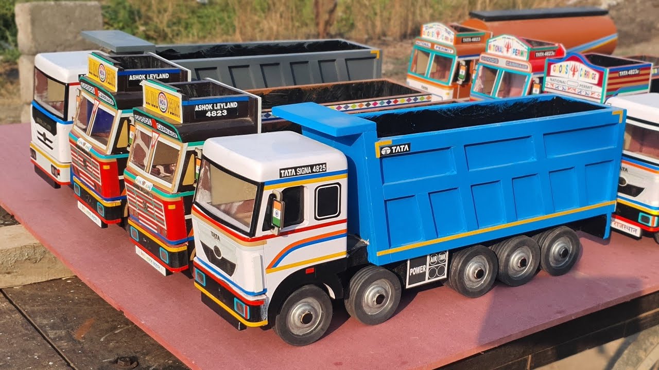 TATA & ASHOK LAYLAND Tipper ,Trailer , Bulker body truck miniature ...