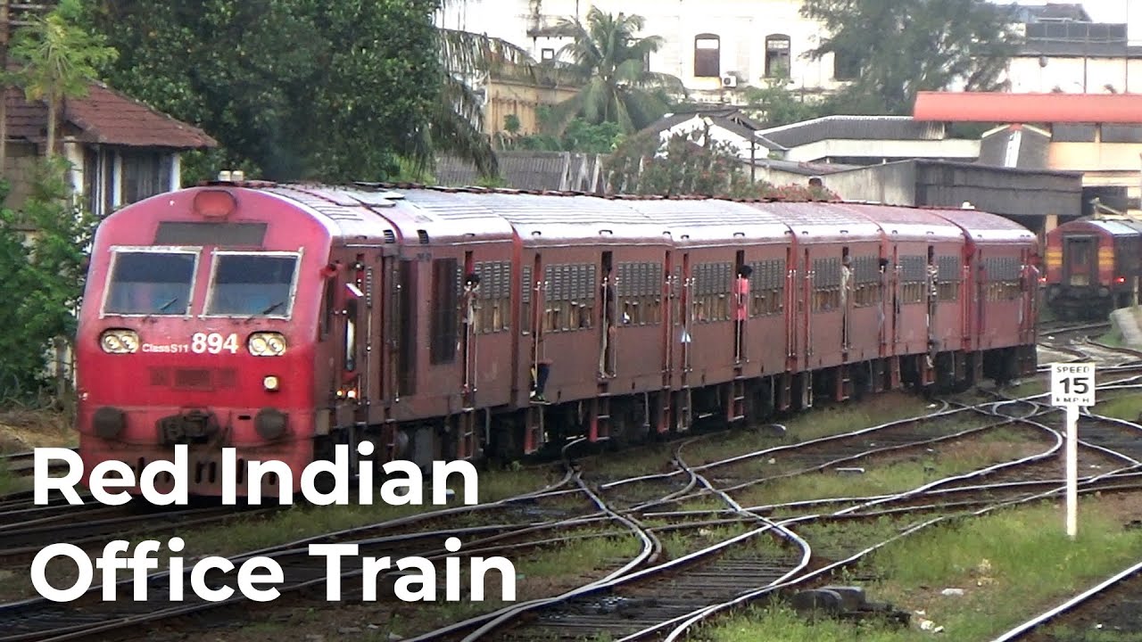 Red Indian Office Train ICF made Class S11 in Sri Lanka - YouTube