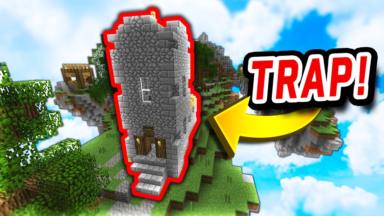 EASY VILLAGE FALL TRAP! (Minecraft Skywars Trolling) - YouTube