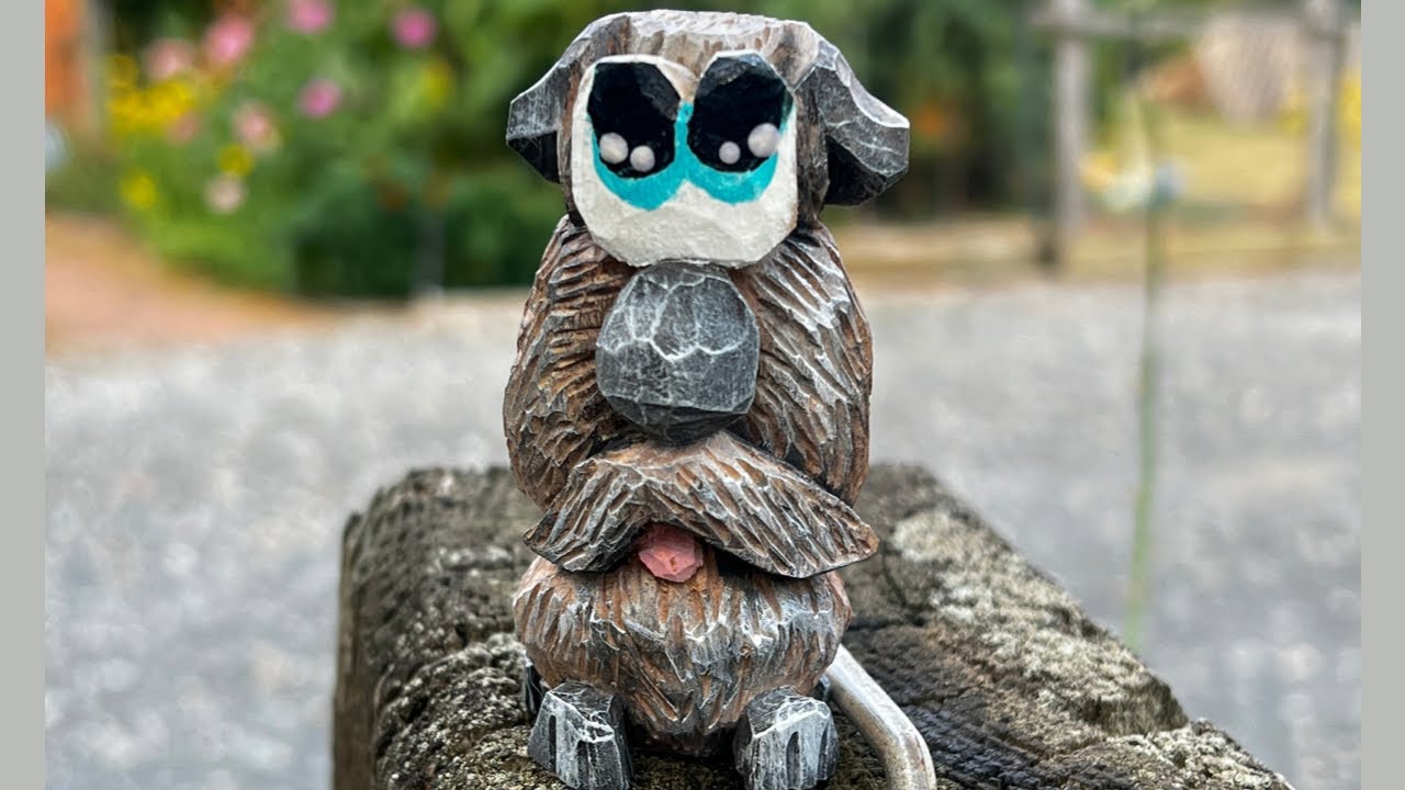 Dog Wood Carving Tutorial - YouTube