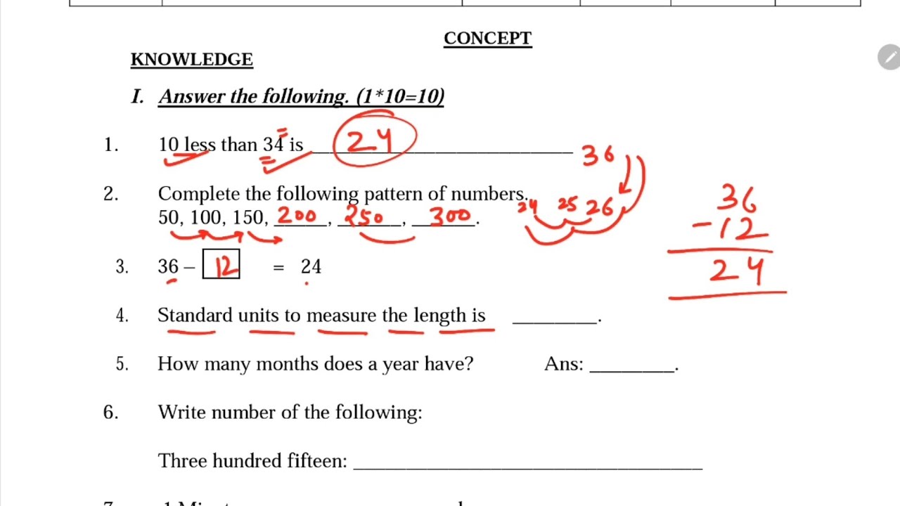 Half Yearly Exam Question Paper / Class-3 MATHS /CBSE Exam Paper For ...